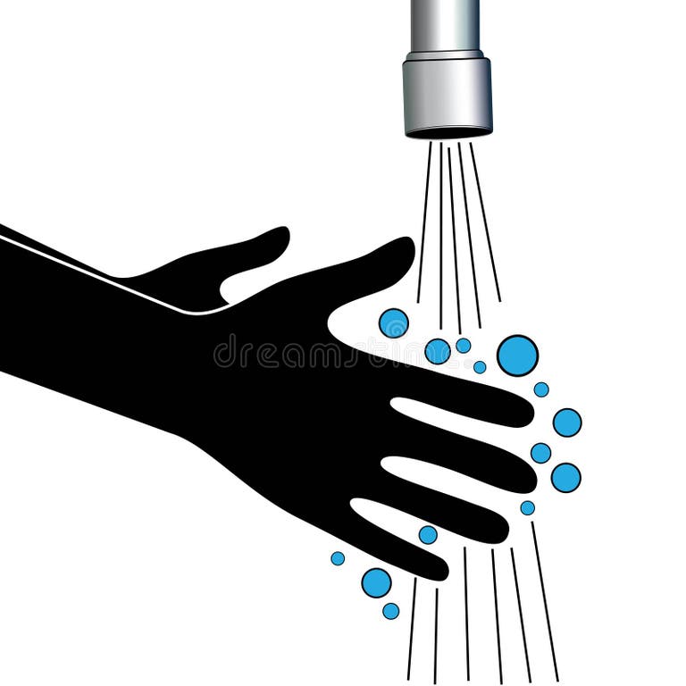 Hand Hygiene Wash Under Water Stock Illustrations 885 Hand Hygiene