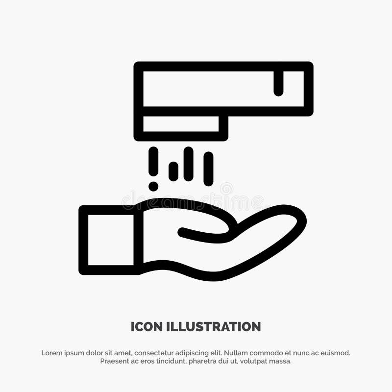 Hand Wash, Wash, Cleaning Line Icon Vector Stock Vector - Illustration ...