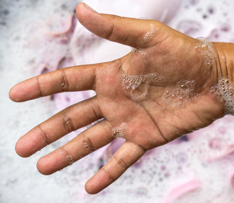Hand wash close-up. stock photo. Image of suds, bright - 58934778