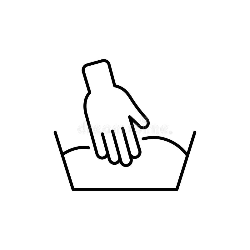 Hand Wash Cloth Icon, only Delicate Laundry, Basin with Soap Water ...
