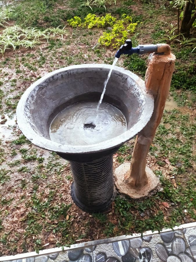 Hand Wash Faucet Take from Top View Stock Image - Image of tree, wood ...