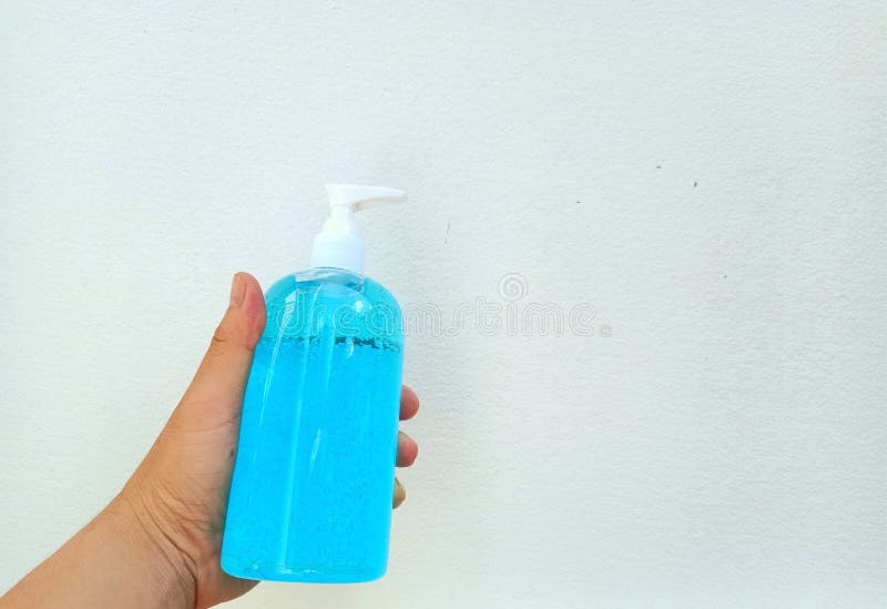 Blue Hand Washing Gel for Washing Hands on a White Stock Image - Image ...