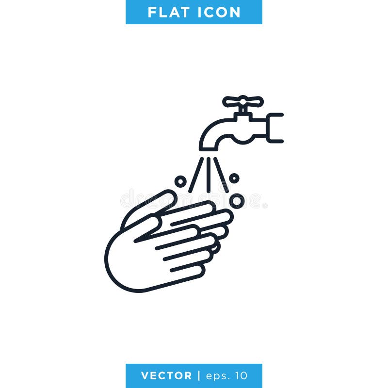Hand Wash Icon Vector Design Template. Editable Stroke Stock Vector ...