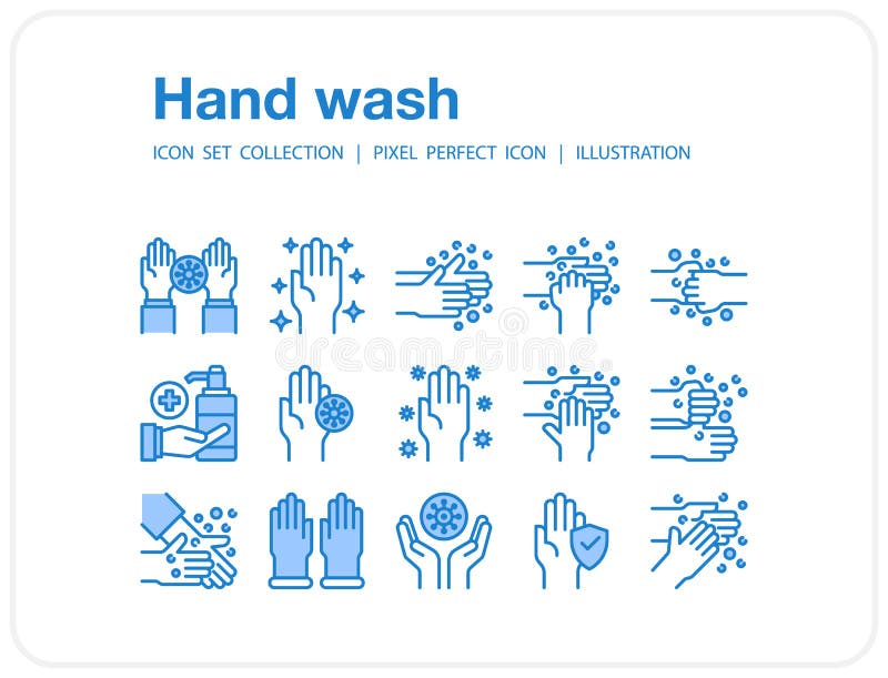 Hand Wash Icons Set, Pixel Perfect Icon, Set of Icons for Web and ...