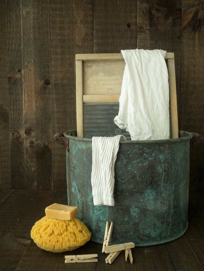 Hand Wash Laundry Day Vintage Stock Image - Image of fashioned ...