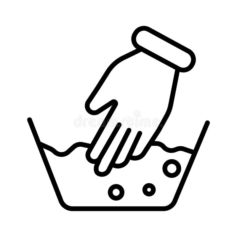 Hand Wash Laundry Icon Vector Stock Vector - Illustration of clean ...