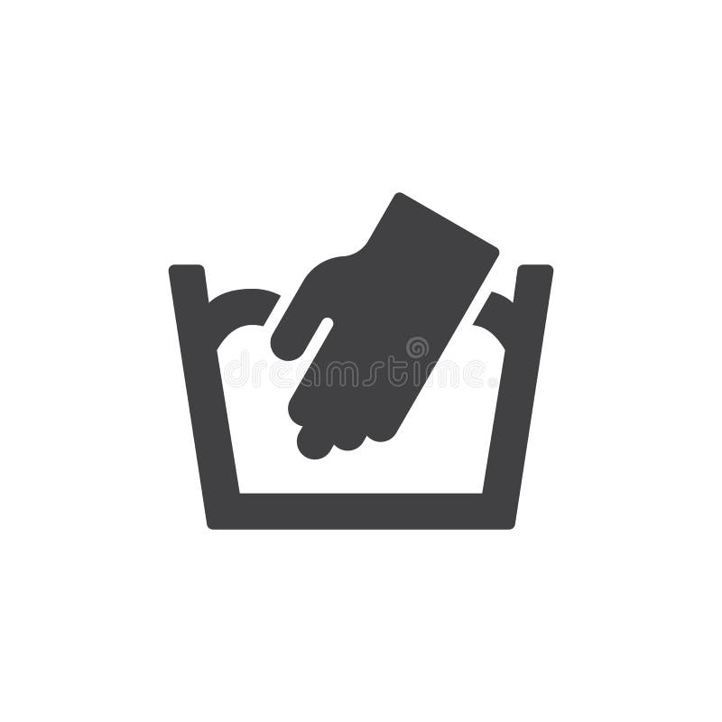 Hand Wash Machine Instruction Vector Icon Stock Vector - Illustration ...