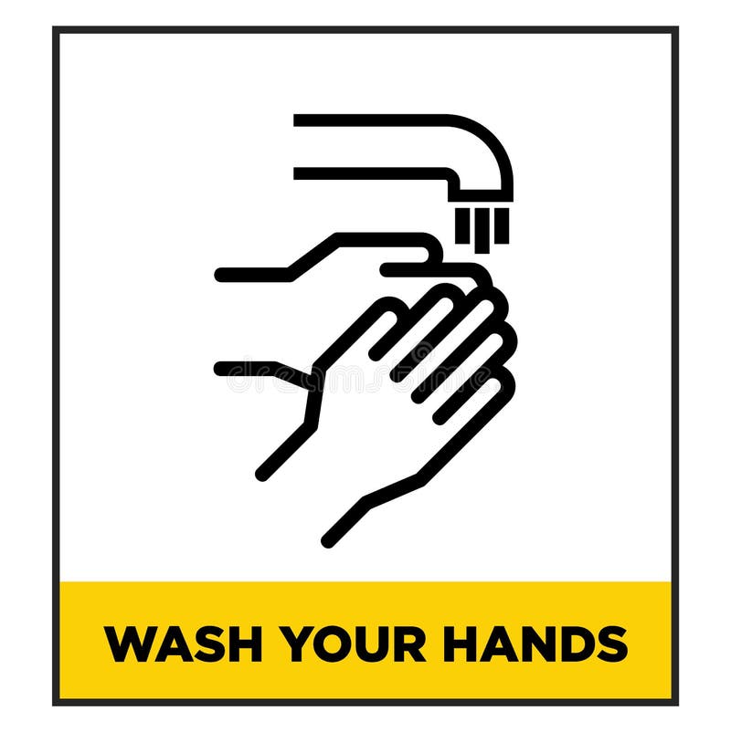 Hand Wash Sign Vector, Wash Your Hands Sign Stock Illustration ...