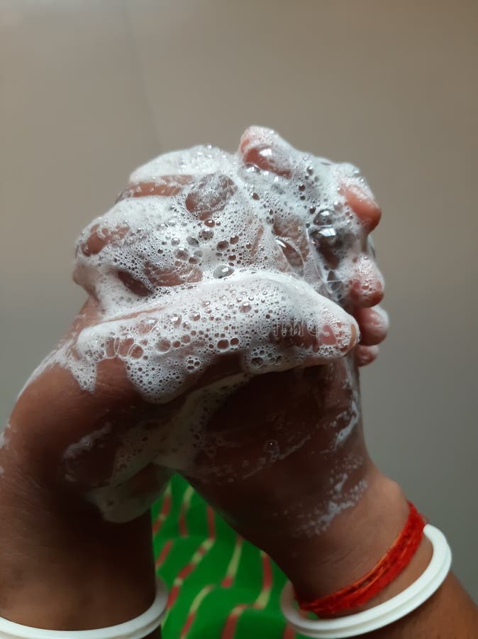 Hand Wash with Soap.To Sanitize the Hands is To Wash with Soap Stock ...