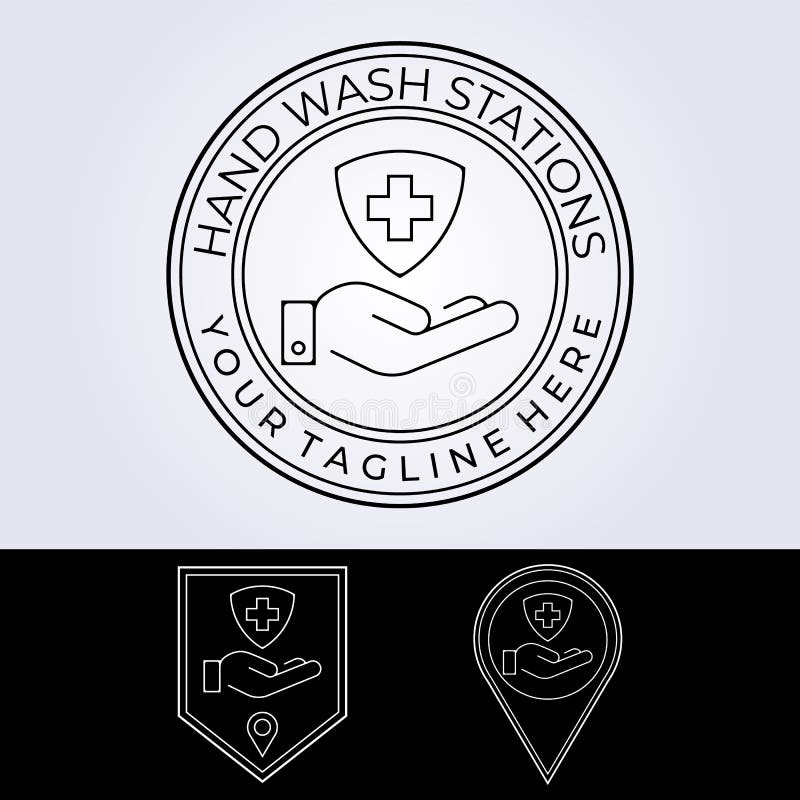 Hand Wash Stations, Point Logo Icon Symbol Tag Vector Illustration ...