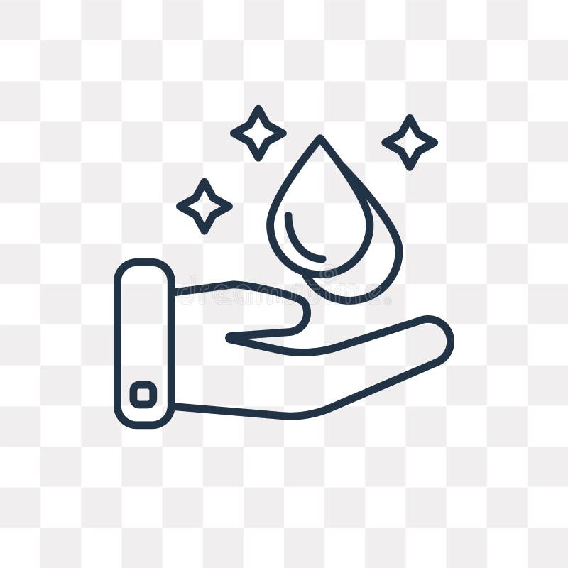 Hand Wash Vector Icon Isolated on Transparent Background, Linear Stock ...
