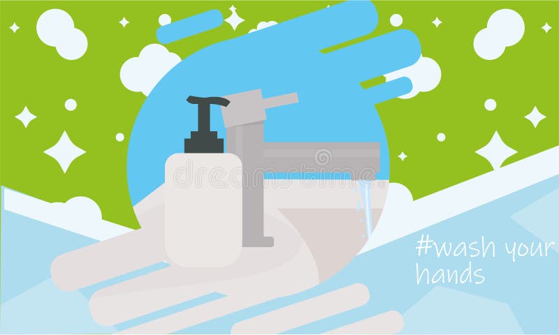 Hand washing banner stock vector. Illustration of water - 191811071