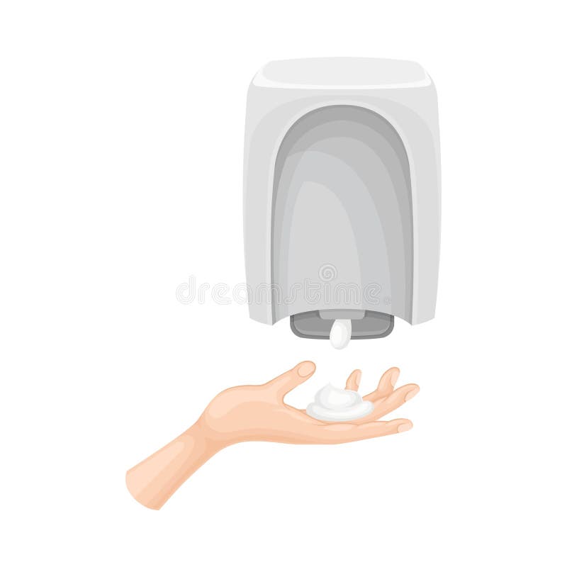 Hand Washing and Cleansing Using Soap Dispenser Vector Illustration ...