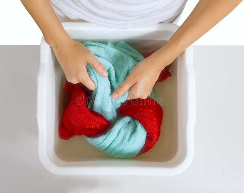 Hand Washing of Color Laundry Stock Image - Image of blue, lave: 42552065