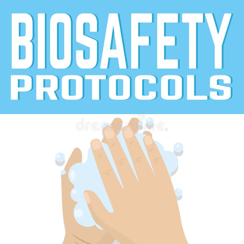 Biosafety protocols poster stock vector. Illustration of desinfection ...