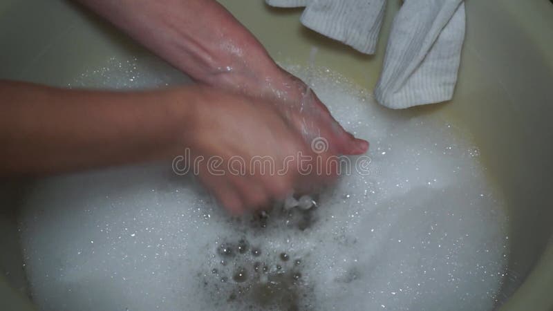 Hand Washing Laundry in a Bowl Stock Video - Video of hands, selfcare ...