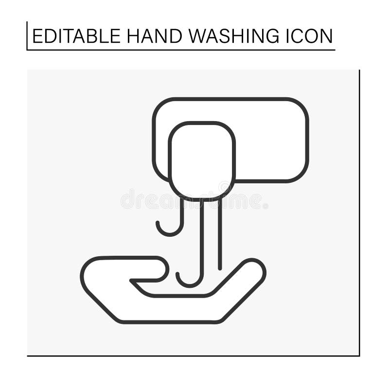 Hand washing line icon stock vector. Illustration of clean - 230865001