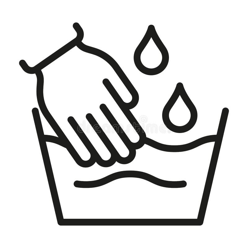 Hand Washing Line Icon. Laundering and Wash Vector Illustration Stock ...