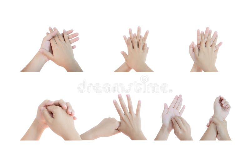 Hand Washing Medical Procedure Step by Step. Isolated on White ...