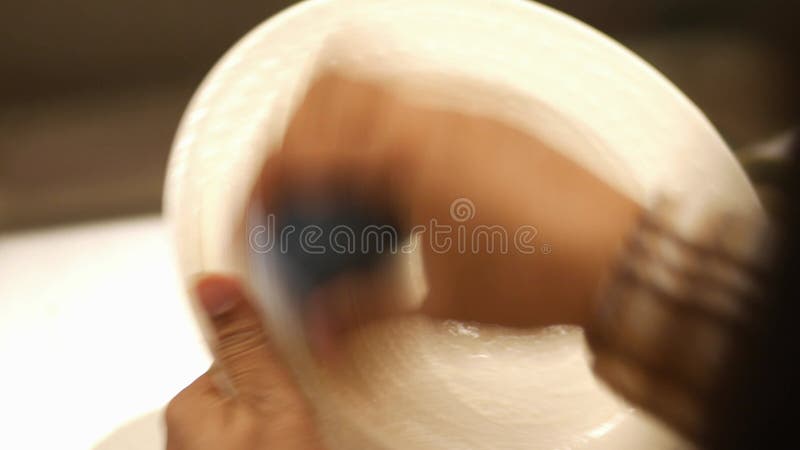 Hand Washing a Plate in a Kitchen Sink Stock Footage - Video of dish ...