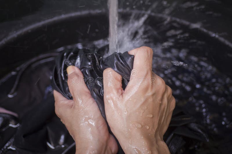 Hand Washing Removes Dirt and Stains Stock Photo - Image of clothes ...