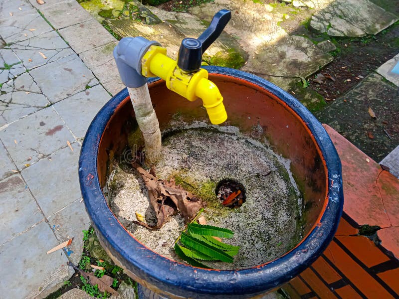 Hand Washing Sink Made of Stone in the Garden Area Stock Image - Image ...
