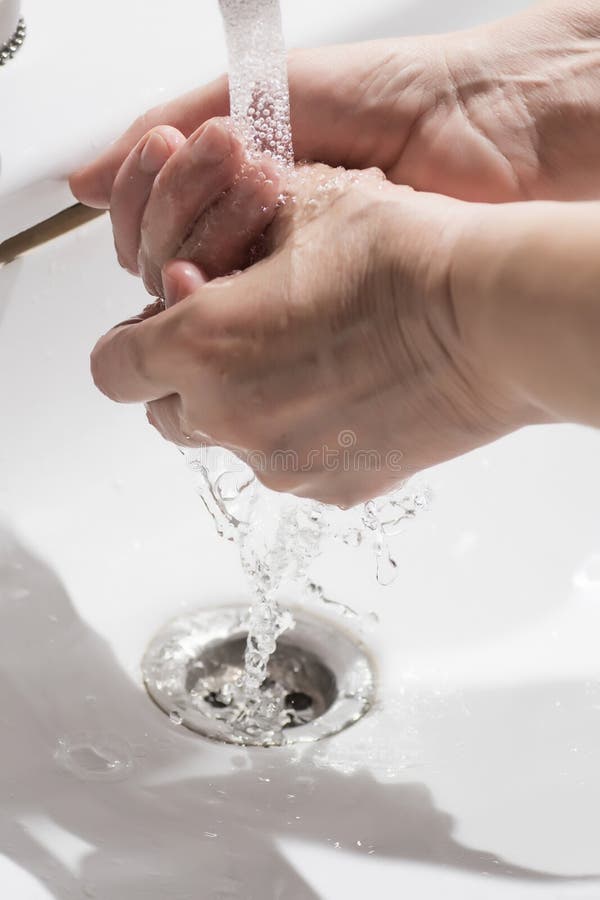 Hand Washing Under Running Water Stock Photo - Image of supply, hand ...