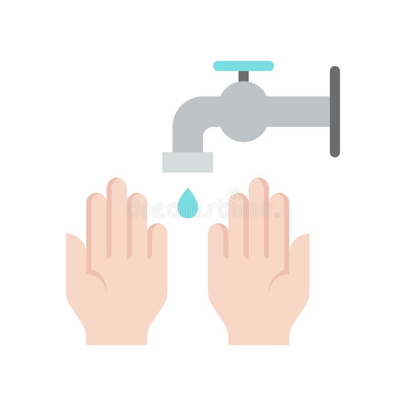 Hand Washing Vector Illustration, Hygiene Flat Style Icon Stock Vector ...