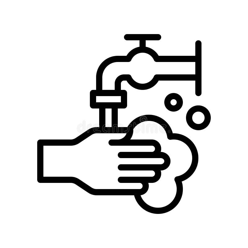 Hand Washing Vector Illustration, Hygiene Line Style Icon Stock Vector ...