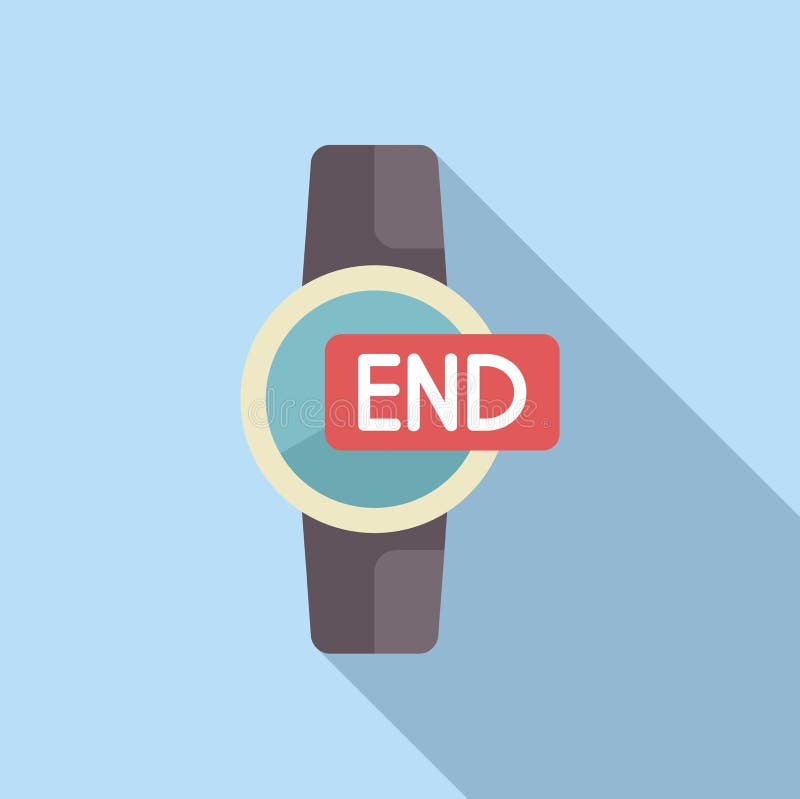 Hand Watch Duration End Time Icon Flat Vector. Life End Date Stock ...