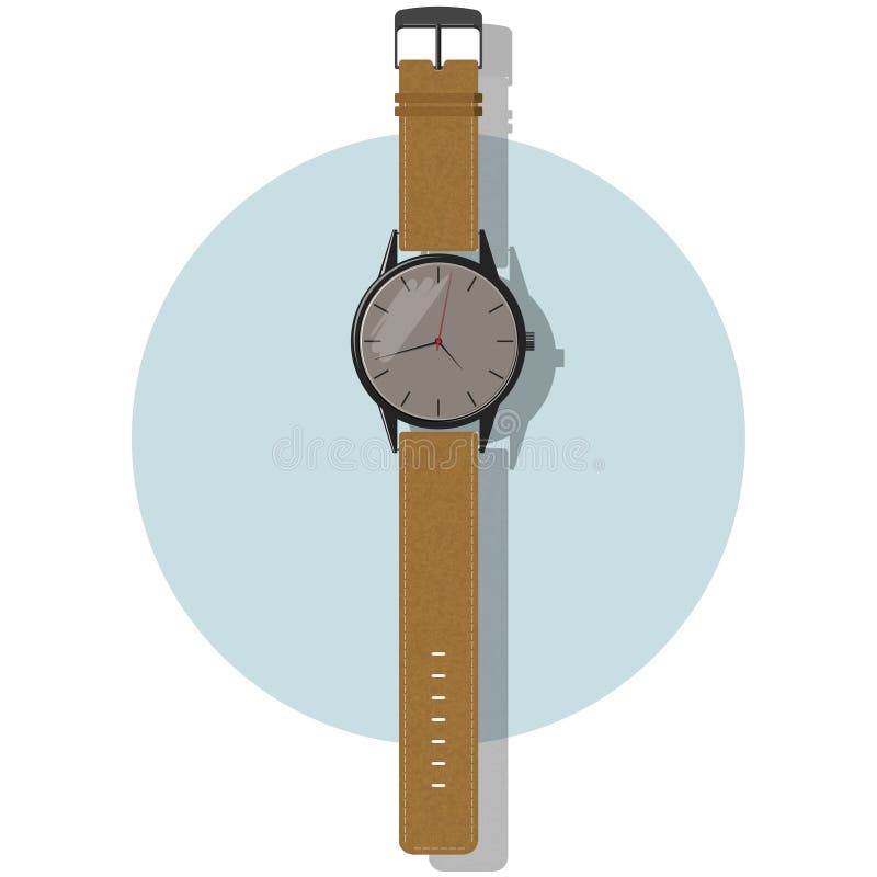 Hand Watch in Flat Design Stile Stock Vector - Illustration of analog ...