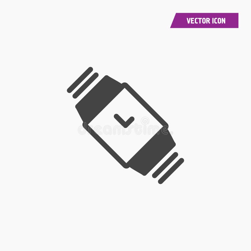 Square Cases Hand Quartz Watch Icon. Stock Vector - Illustration of ...
