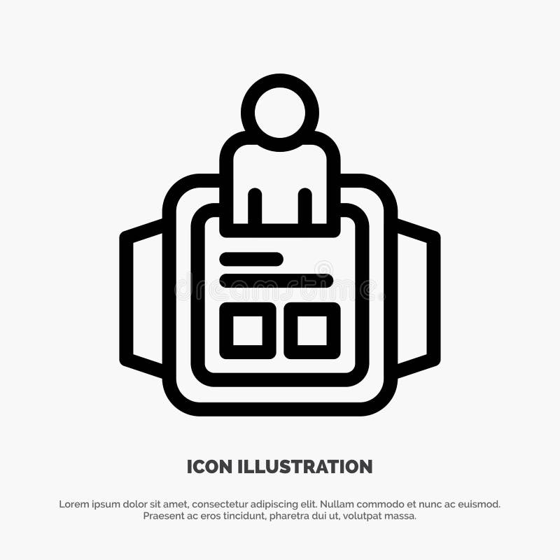 Hand Watch, Man, Time, Technology Line Icon Vector Stock Vector ...