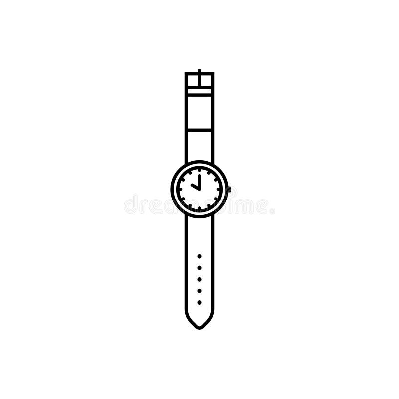 Hand watch outline icon. stock illustration. Illustration of gear ...