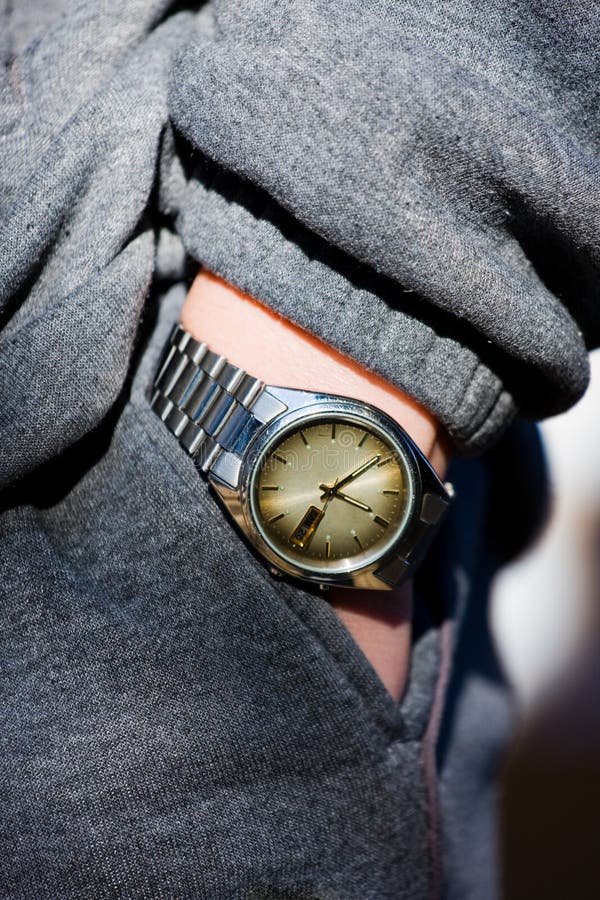 Hand, watch, pocket stock photo. Image of human, message - 6767572