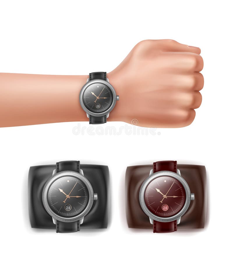 Hand with watches stock vector. Illustration of finger - 99501868