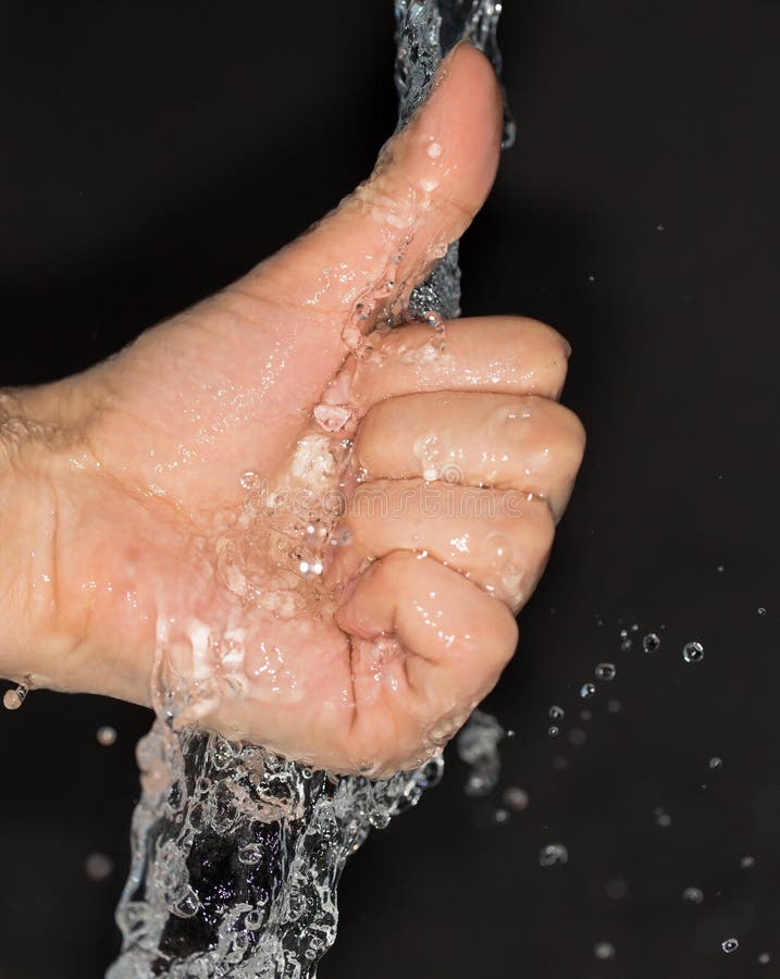 Hand in Water on a Black Background Stock Photo - Image of flowing ...