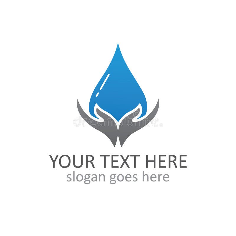 Hand and Water Drop, Wellness and Water Logo Stock Vector ...
