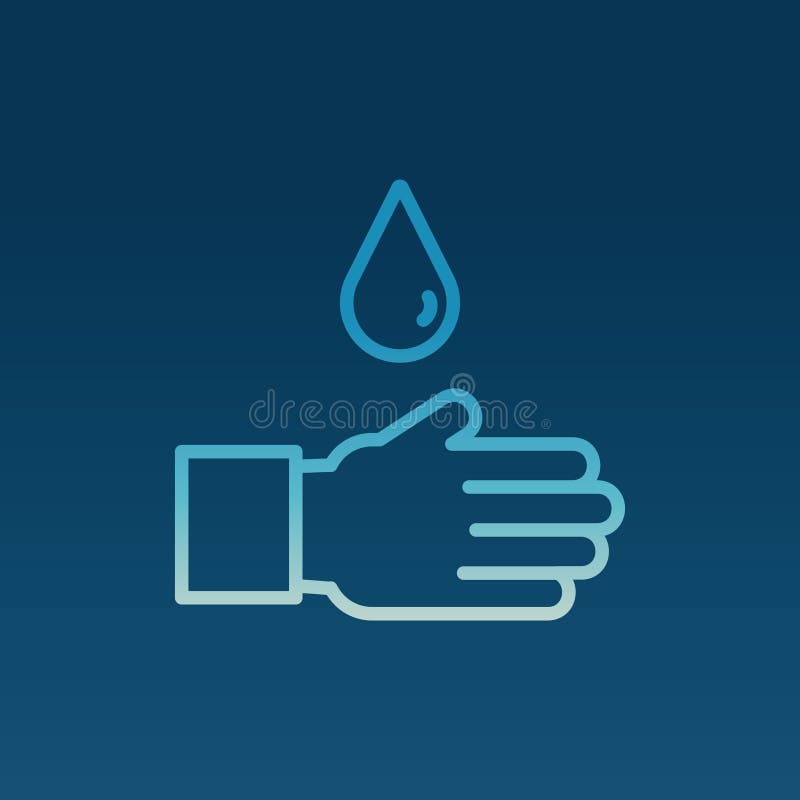 Hand with Water Drop. Vector Illustration Decorative Design Stock ...