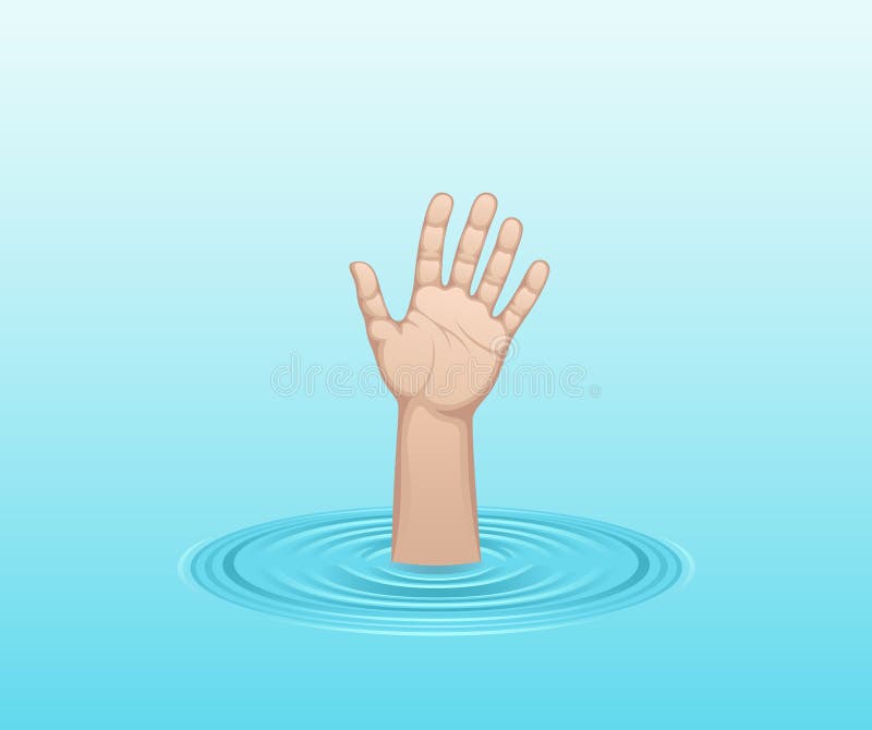 Hand in water stock vector. Illustration of diving, death - 43030355