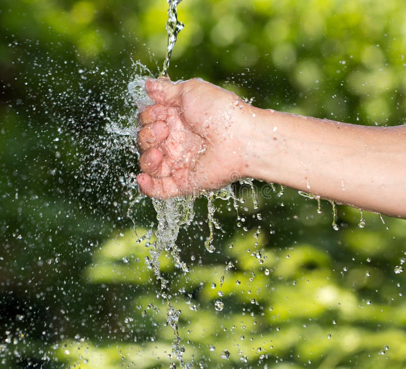 Hand in the Water in Nature Stock Image - Image of close, woman: 111116639