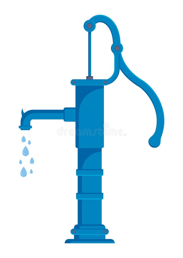 Hand Water Pump with Galvanized Bucket. 3D Rendering Stock Illustration ...