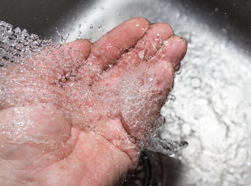 Water from the Tap in the Sink Stock Photo - Image of faucet, wash ...