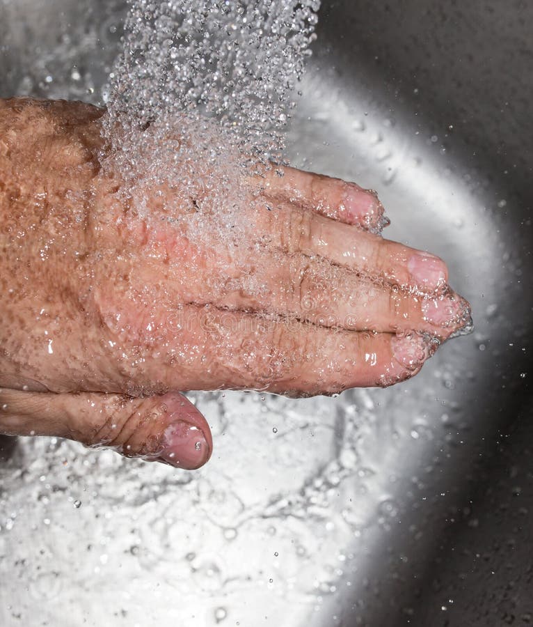 Hand in the Water in the Sink Stock Image - Image of pouring, health ...