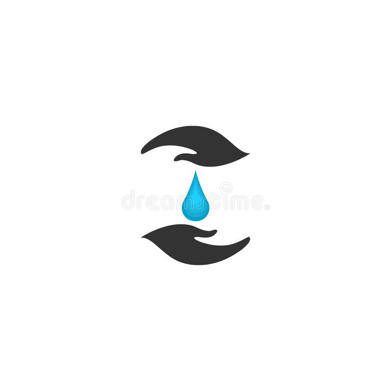 Hand with Water Vector Design Element, Save Water Concept Stock ...