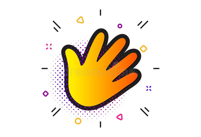 Hand Wave Line Icon. Palm Sign. Vector Stock Vector - Illustration of ...