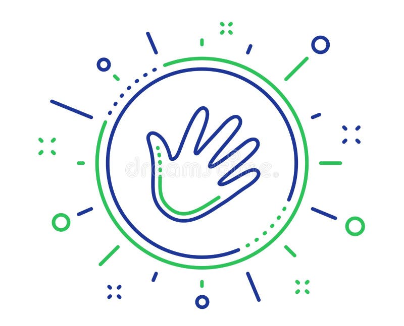 Hand Wave Line Icon. Palm Sign. Vector Stock Vector - Illustration of ...