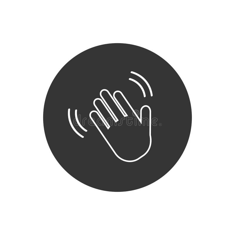 Hand Wave Waving Hi Or Hello Gesture Line Art Icon For Apps And ...