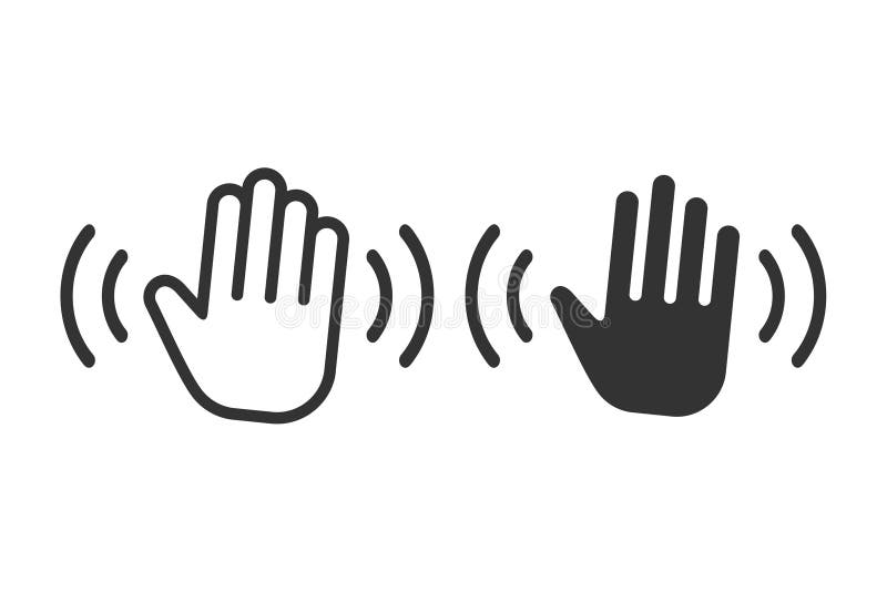 Hand Waving Icon. Illustration Vector Stock Vector - Illustration of ...