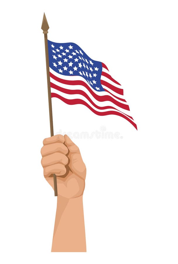 Hand waving usa flag stock vector. Illustration of nation - 245751236